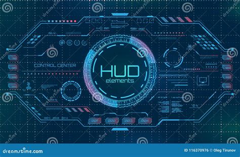 Futuristic Virtual Graphic User Interface Hud Elements Stock Vector
