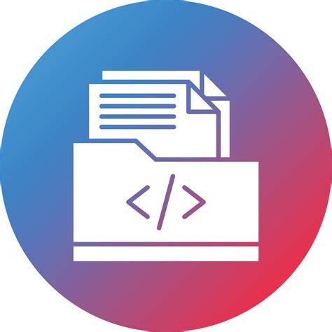 Coding Folder Glyph Circle Gradient Background Icon 7398916 Vector Art At Vecteezy
