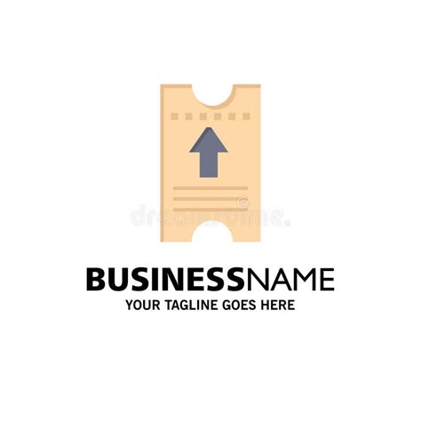 Ticket Pass Hotel Arrow Business Logo Template Flat Color Stock