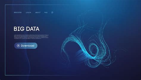 Premium Vector Abstract Data Stream Visualization In Blue With Flowing Lines