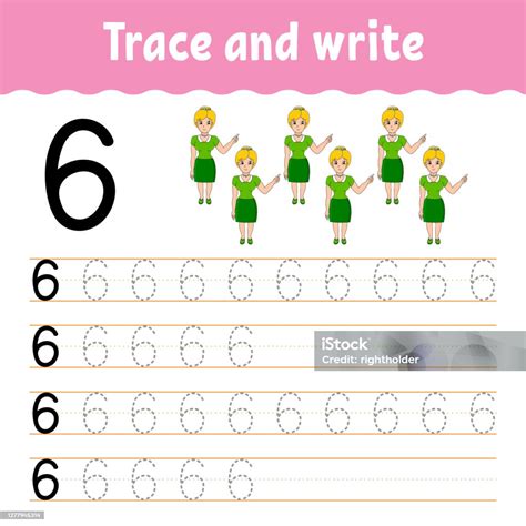 숫자를 알아봅니다 추적 및 쓰기 학교로 돌아갑니다 필기 연습 아이들을위한 학습 번호 워크시트를 개발하는 교육 귀여운 만화 스타일의 고립 된 벡터 일러스트레이션 0명에 대한