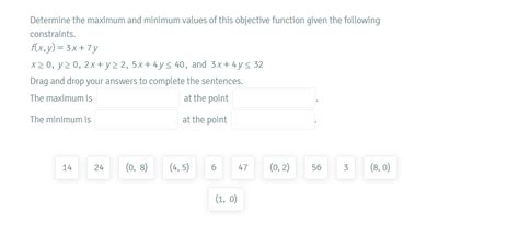 Determine The Maximum And Minimum Values Of This Objective Function Given