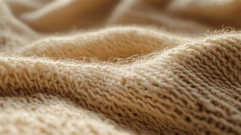 Soft Beige Knitted Fabric Texture Close Up Stock Illustration
