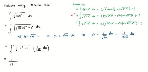 Solved Use The Special Integration Formulas Theorem 82 To Find The