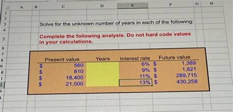 Solved Please Show Excel Formula