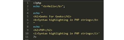如何在 PHP 字符串中突出显示 HTML 语法 码农参考