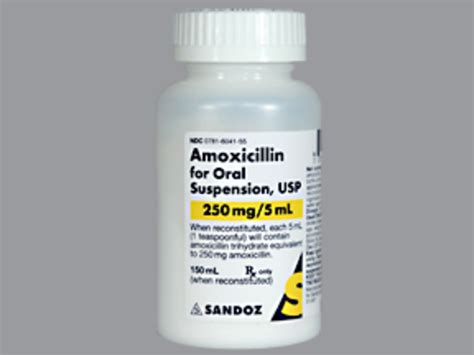 Rx Item Amoxicillin 250mg5ml Sus 150ml By Sandoz Pharma