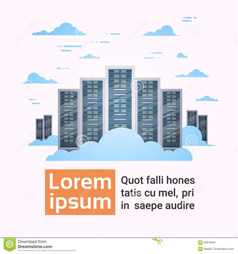 Data Center Cloud Connection Hosting Server Computer Information Database Synchronize Technology