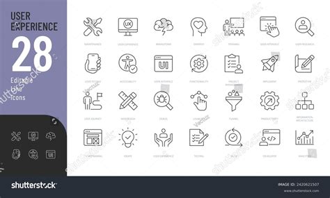 User Experience Line Editable Icons Set Stock Vector Royalty Free 2420621507 Shutterstock