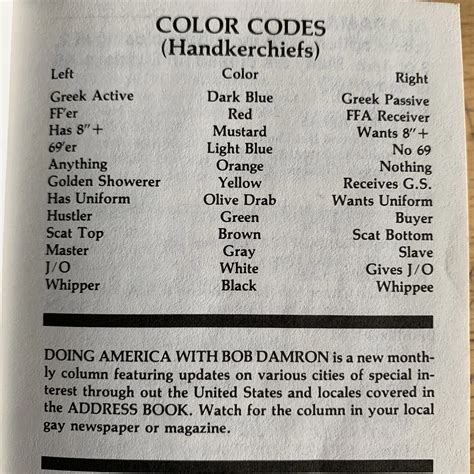 Handkerchief Color Code