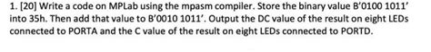 1 20 Write A Code On Mplab Using The Mpasm