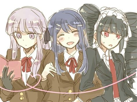 Kyoko Sayaka And Celestia Danganronpa Danganronpa Trigger Happy