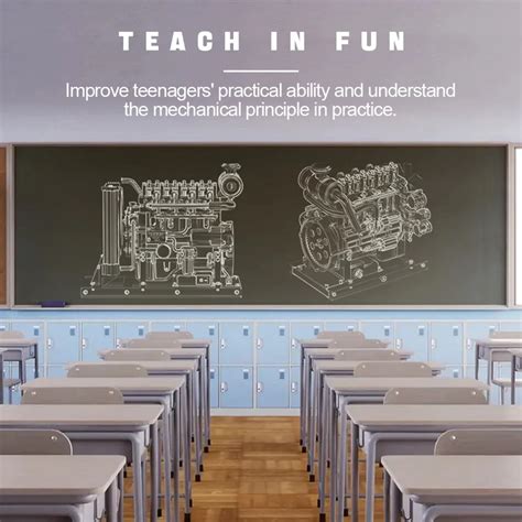 Teching 1 10 Full Metal Mini L4 Diesel Engine Model Kit Diy 4 Cylind Enginekitor