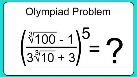 olympiad math problem simplification youtube
