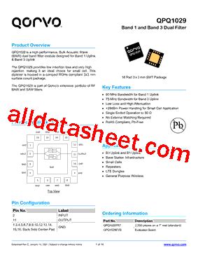 Qpq1029 Datasheetpdf Qorvo Inc