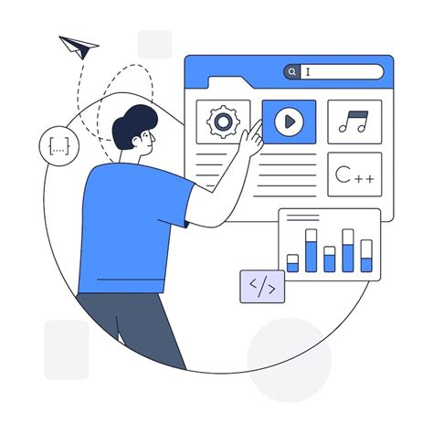 Premium Vector Modern Outline Illustration Of A Programming