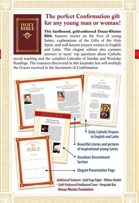 Douay Rheims Catholic Bible Confirmation T Hardback Edition