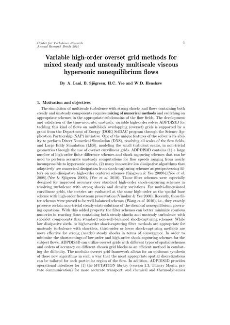 pdf variable high order overset grid methods for mixed steady and