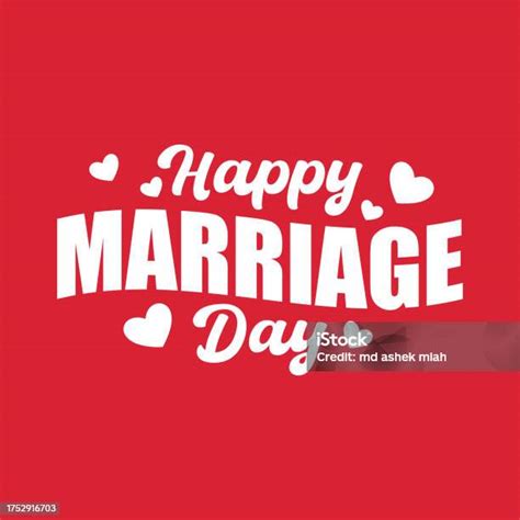 배너 템플릿 디자인을 축하하는 행복한 결혼의 날 기념일 타이포그래피 디자인 행복한 결혼 기념일 편지 벡터 그림은 붉은 색 배경에 있습니다 모양과 요소를 사랑합니다 0명에