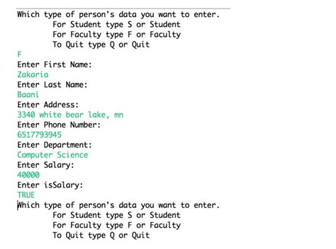 Solved Java Homework Design A Set Of Classes For A College