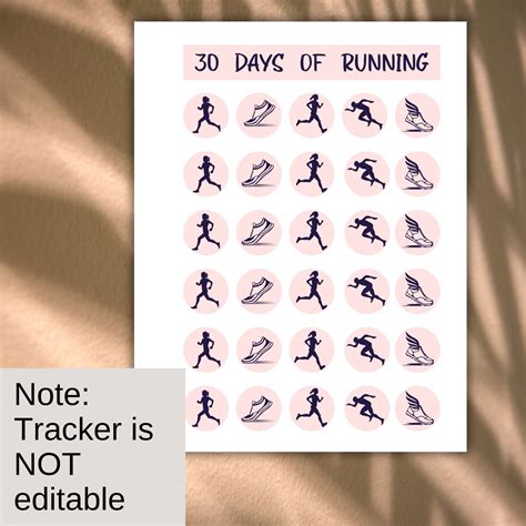 30 Day Running Tracker Printable Etsy