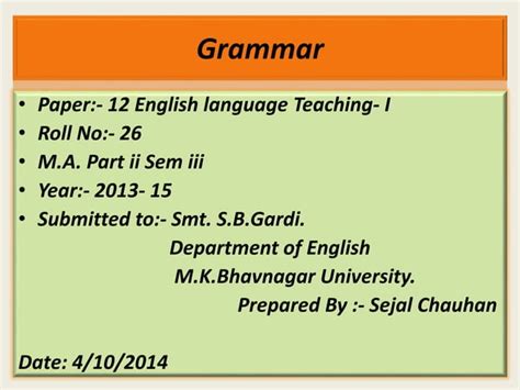 Grammar Ppt