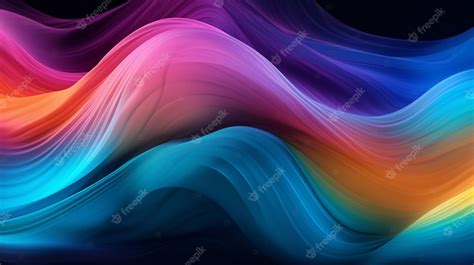 Premium Ai Image Colorful Abstract Wave Wallpaper Background