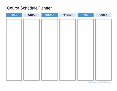 Free Class Schedule Templates Pdf Word Excel