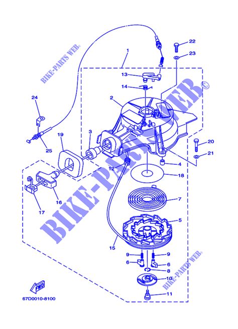Motor De Arranque Para Yamaha F4a 4 Stroke Manual Starter Tiller