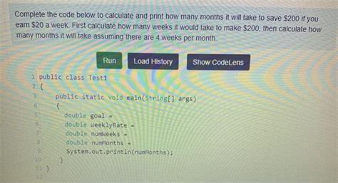 Solved How Would This Look After Completing The Code I Have