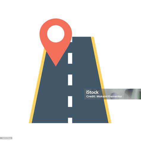 여행 목적지 개념입니다 핀이 있는 고속도로 로드맵 자동차 도로 방향 Gps 경로 핀 도로 여행 내비게이션 개념에 대한 스톡 벡터