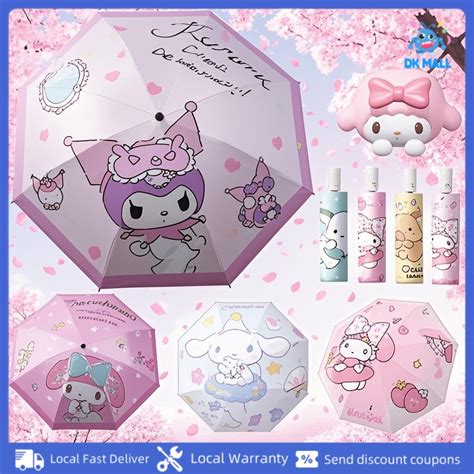 Dk Sanrio Cute Manual Sunscreen Umbrella Foldable Uv Wind Resistant