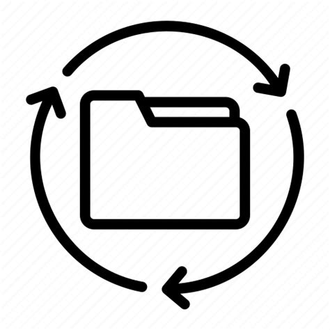 Folder Feedback Loop Circular Arrow Input Marketing Icon