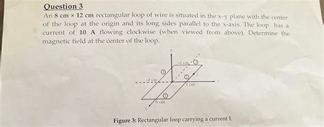 Solved Question 3an 8cm×12cm ﻿rectangular Loop Of Wire Is