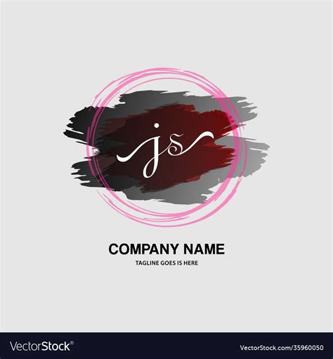Js Initial Handwriting Logo With A Beautiful Vector Image