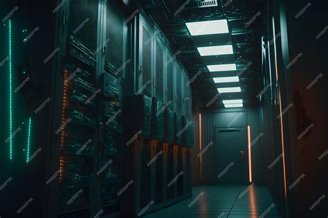 Premium Ai Image Server Racks In Computer Network Security Server