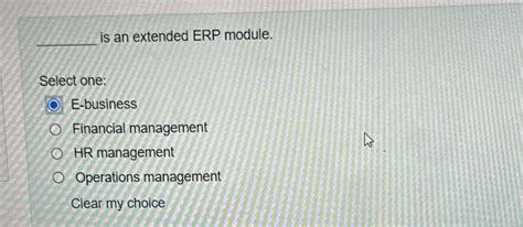 solved is an extended erp module select