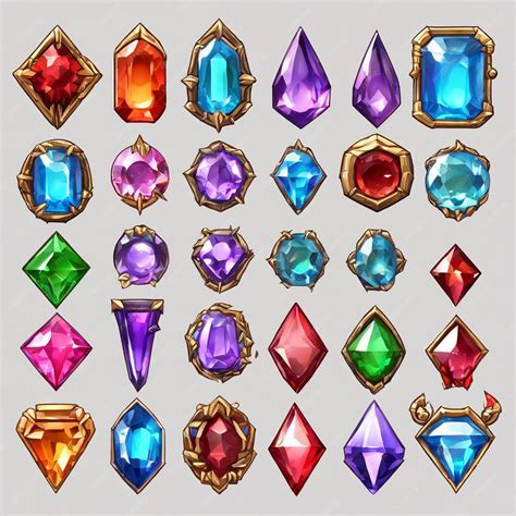 Rpg Jewelry Gems Sprite Sheet Premium Ai Generated Image