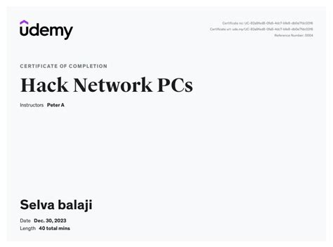 Networksecurity Hacking Udemycertificat Selva Balaji