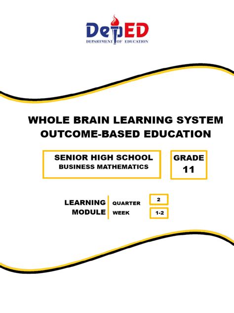 Businessmath Module 1 Weeks 1and2 Quarter 2 Final Msv Pdf Loans Salary