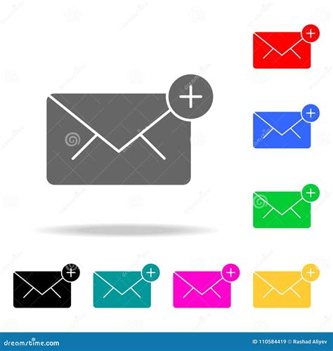 unread message icon elements in multi colored icons for mobile concept
