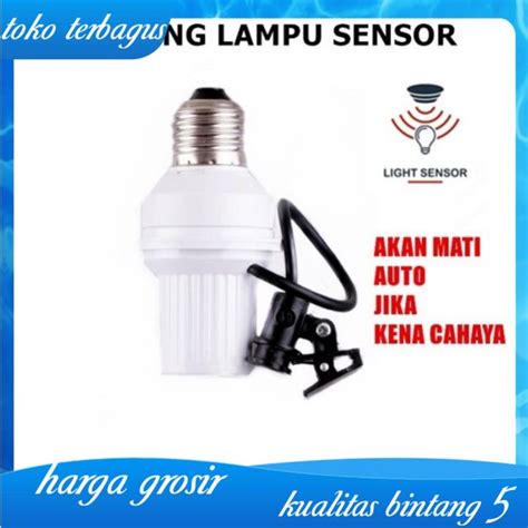 Fitting Lampu Sensor Cahaya Otomatis E27 Lampu Otomatis Cahaya Siang