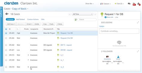 cases overview clarizen success