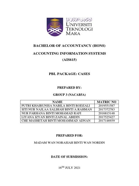 Pbl Report Group 3 Pdf Invoice Cloud Computing