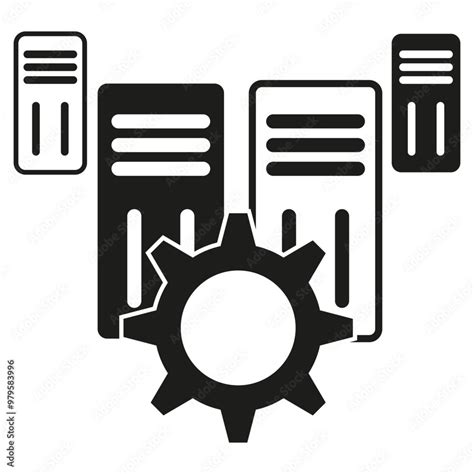 Server Gear Configuration Data Center Management Technology Processing Concept Vector Symbol