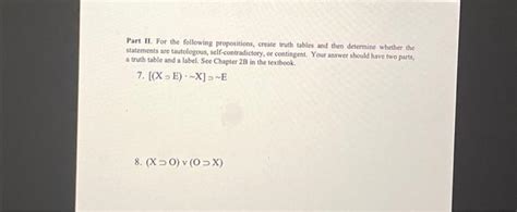 solved part ii for the following propositions create truth