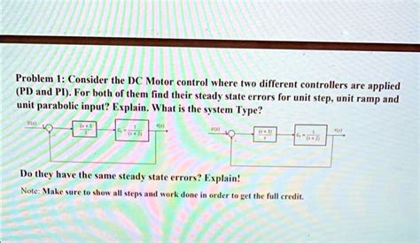 solved problem 1 consider the dc motor control where two different