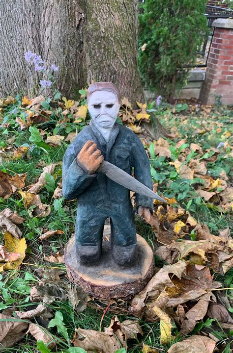 Inspired Michael Myers Chainsaw Carving Etsy
