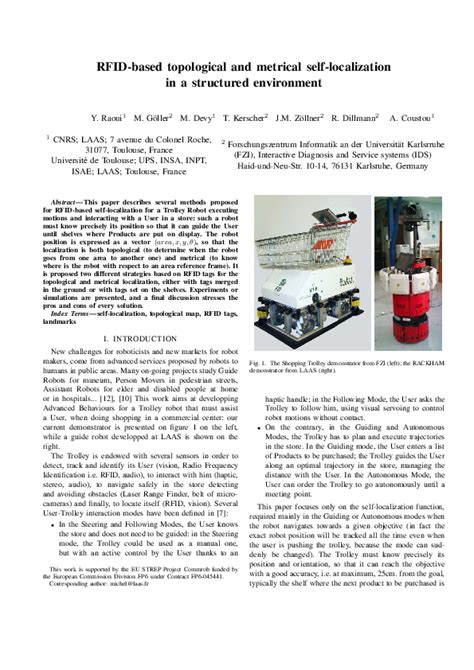 Pdf Rfid Based Topological And Metrical Self Localization In A Structured Environment