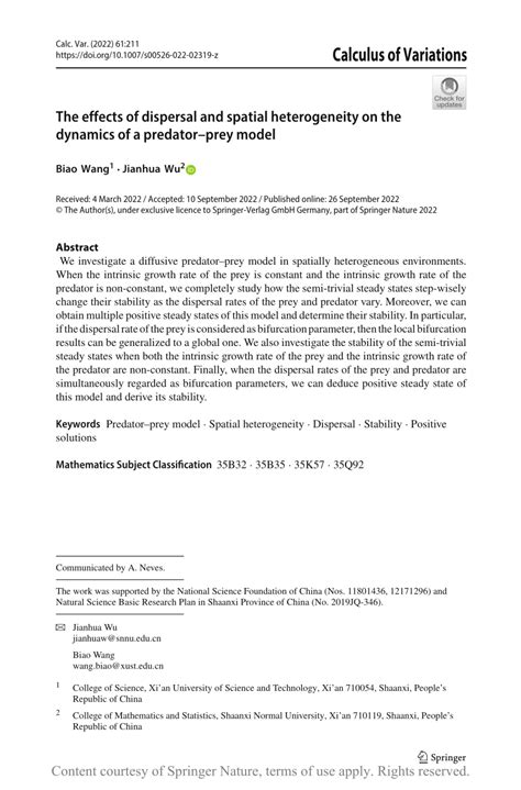the effects of dispersal and spatial heterogeneity on the dynamics of a